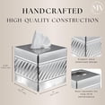 Abode Tissue Box Cover Square – Handcrafted Wave Embossed Pewter Metal ...