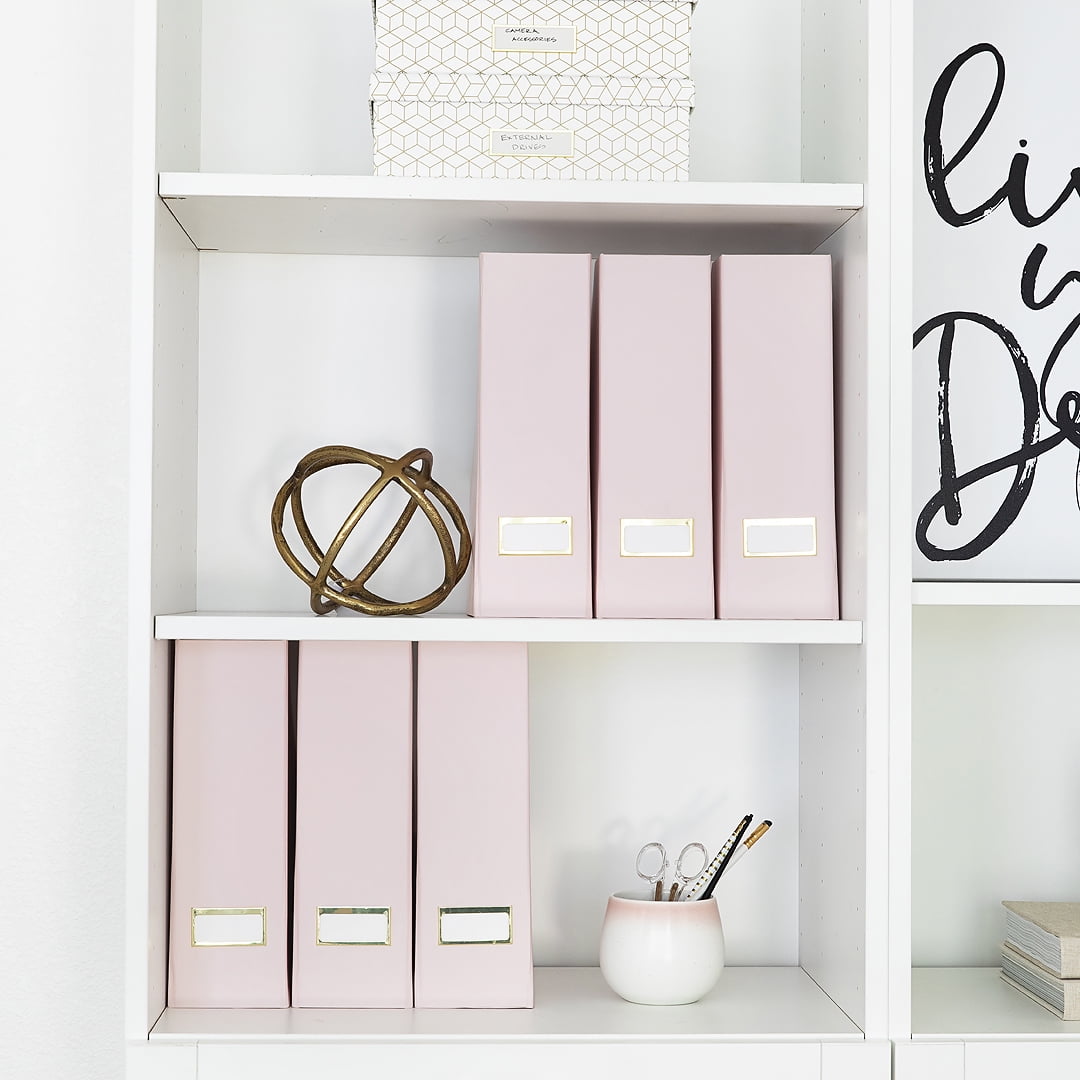 Blu Monaco Pink Foldable Cardboard Magazine Holders with Gold Label ...