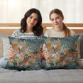 Brown Green Copper Rust Pillow Covers Set of 4, Abstract Vintage ...