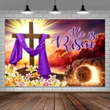 7 x 5 ft Easter Jesus Backdrop Spring Christian Cross Lily Jesus ...