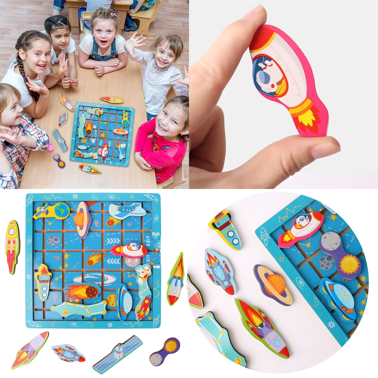 Wooden Spaces Color Sorting Maze Educational Toys For Toddlers Learning ...