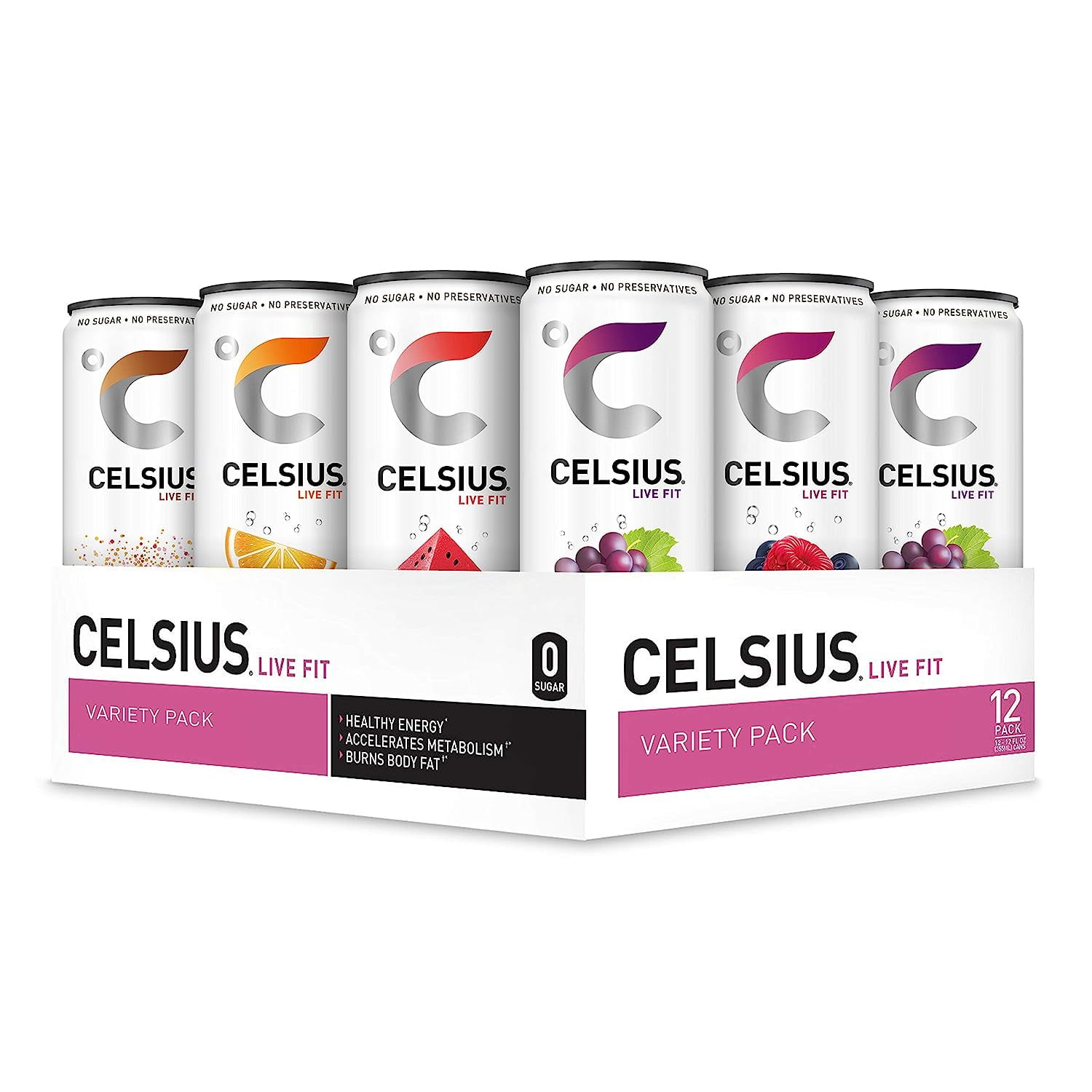 CELSIUS Energy Drink - Zero Sugar, Stevia, Fitness, 12oz Can | Mixed ...