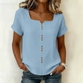 ATOYSOY Blouses For Women Trendy Solid Color Geometric Notch Neck ...