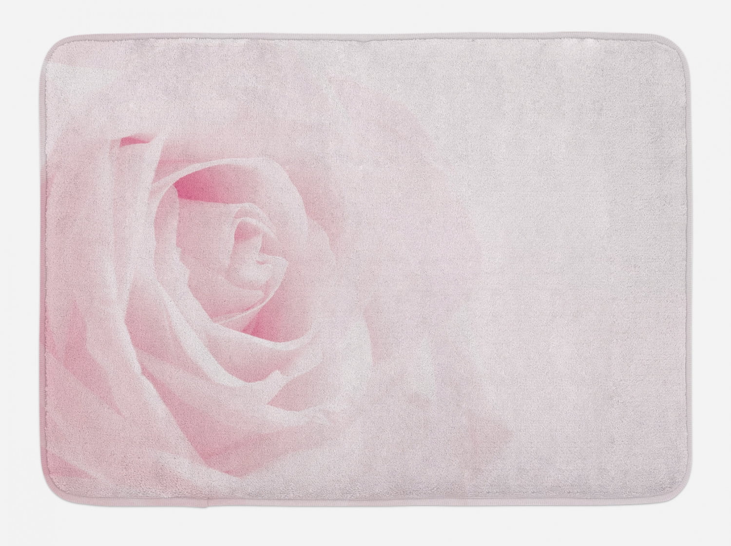 Rose Bath Mat, Pink Rose Close Up with Soft Blur Focus Fresh Fragile ...
