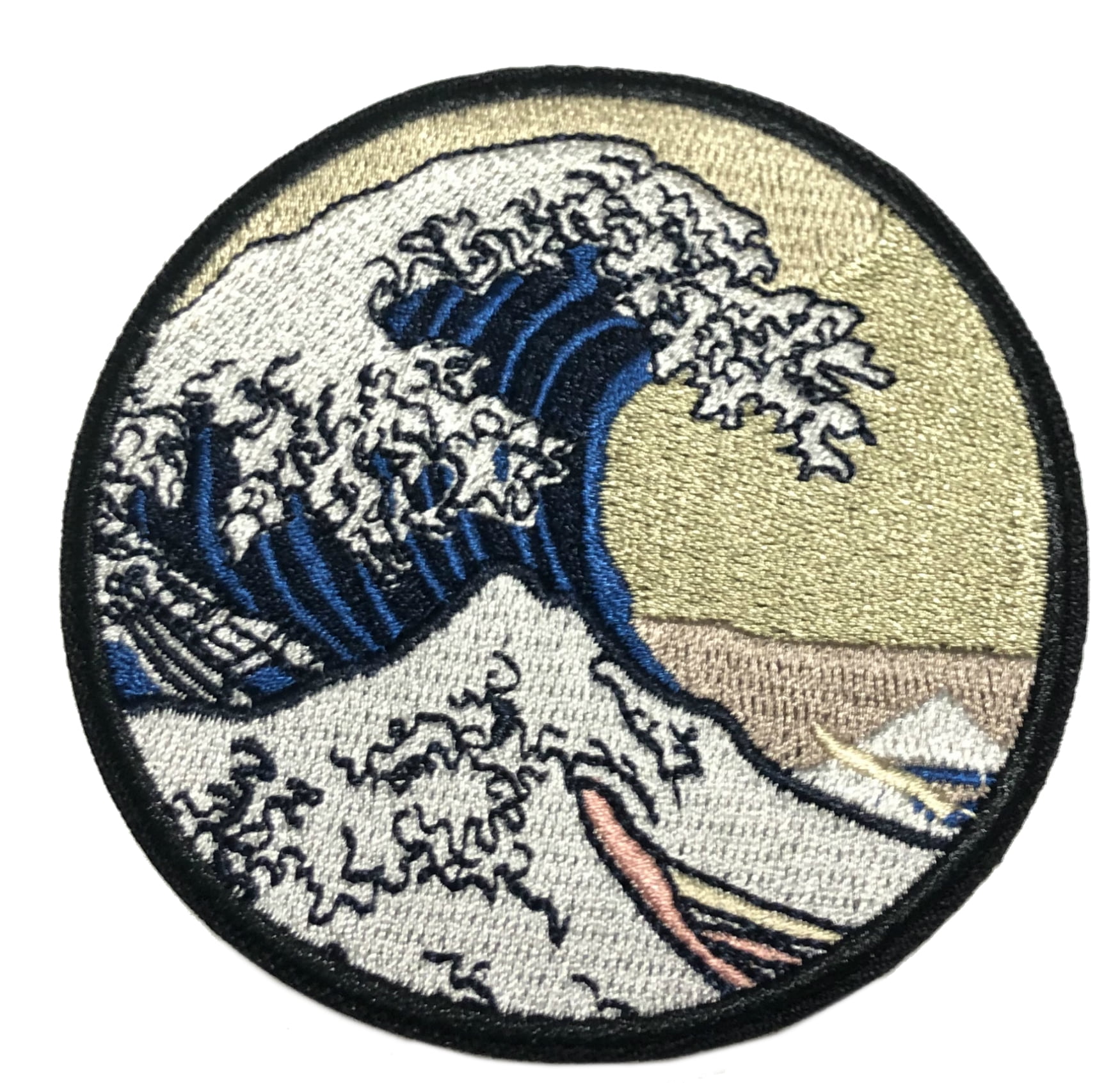 Retro Ocean Waves Embroidered Patch Iron/Sew-On Applique Wander Travel ...