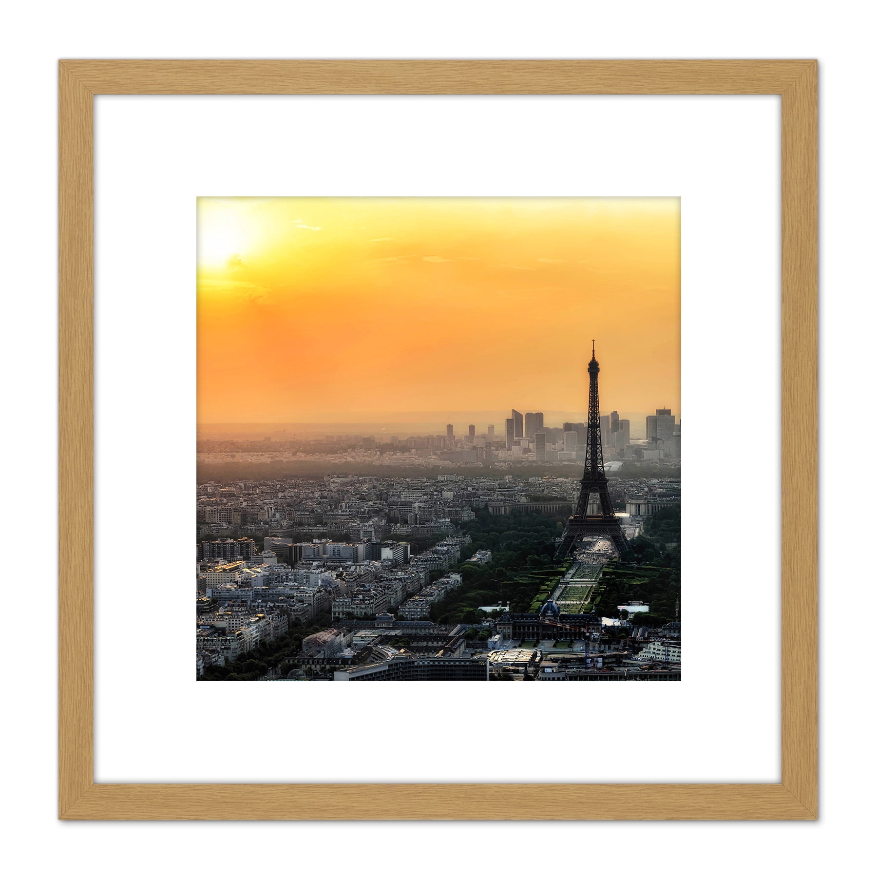 DeSousa Paris Skyline Eiffel Tower Sunset Photo 8X8 Inch Square Wooden ...
