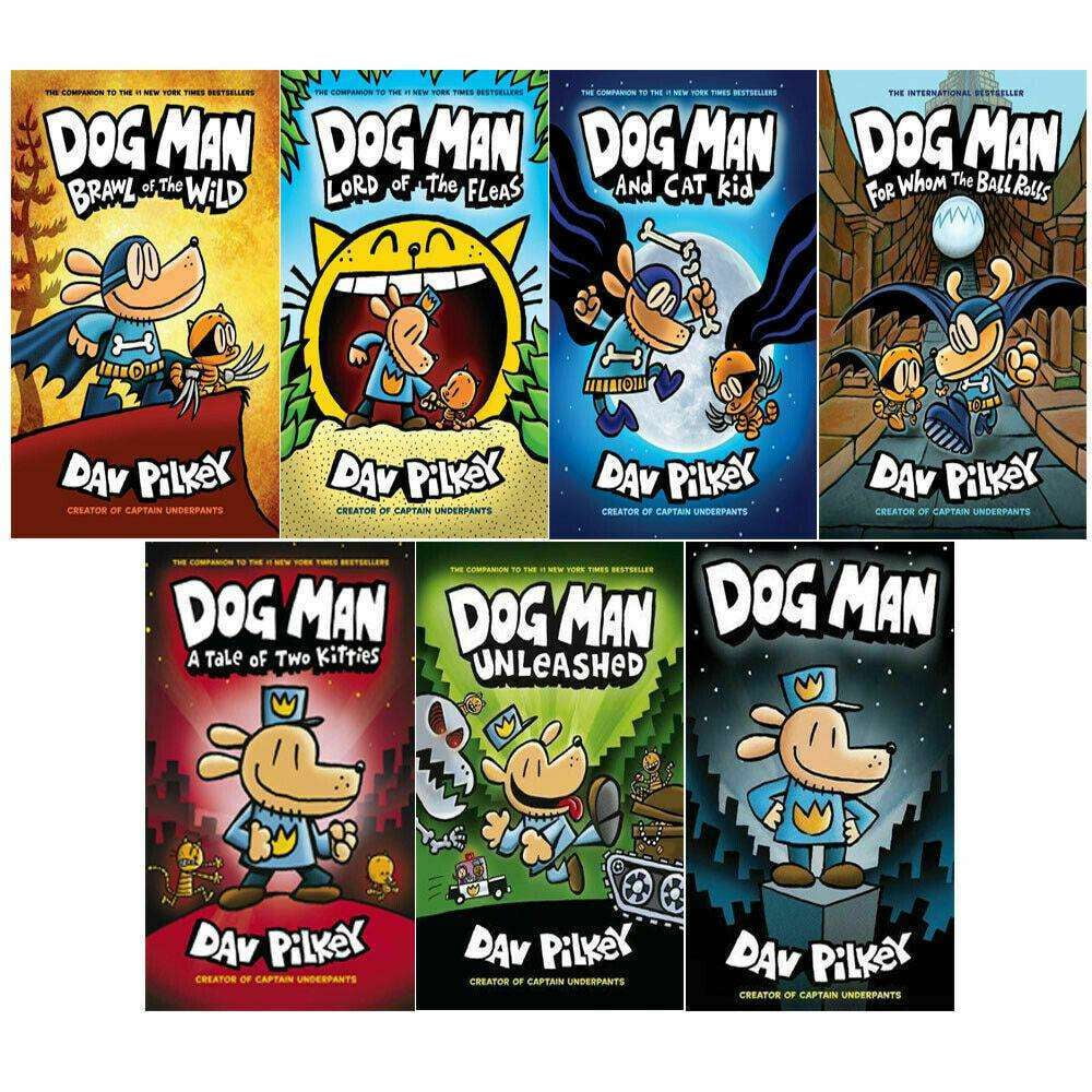 Adventures of Dog Man Series 7 Books Collection Set by Dav Pilkey ...