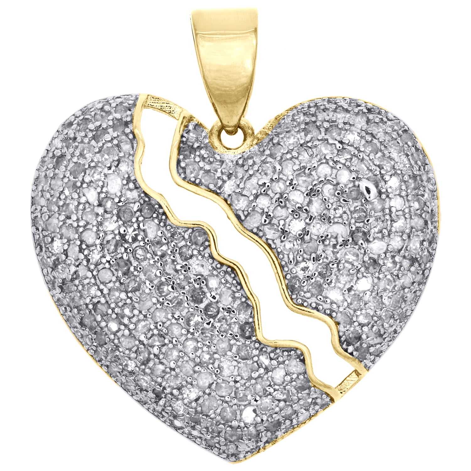 JFL Diamonds & Timepieces - Sterilng Silver & Diamond Broken Heart ...