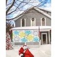 Garage Door Banner Cover 6 x 13 ft, Christmas Teal Yellow Snowflake ...