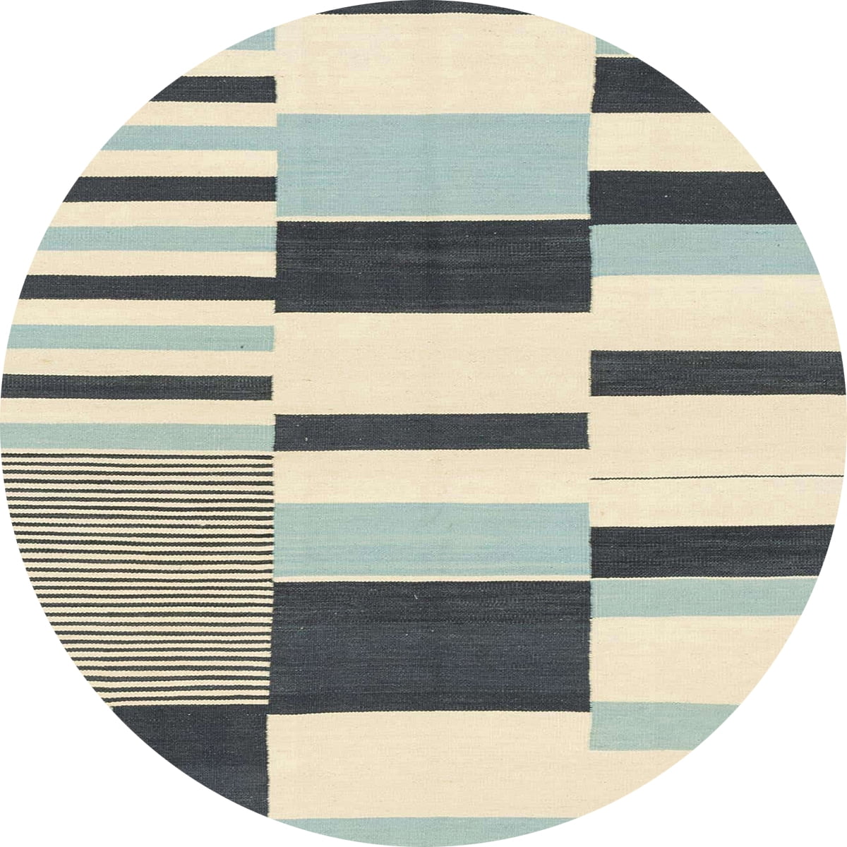 Ahgly Company Indoor Round Abstract Vanilla Gold Abstract Area Rugs, 8 ...