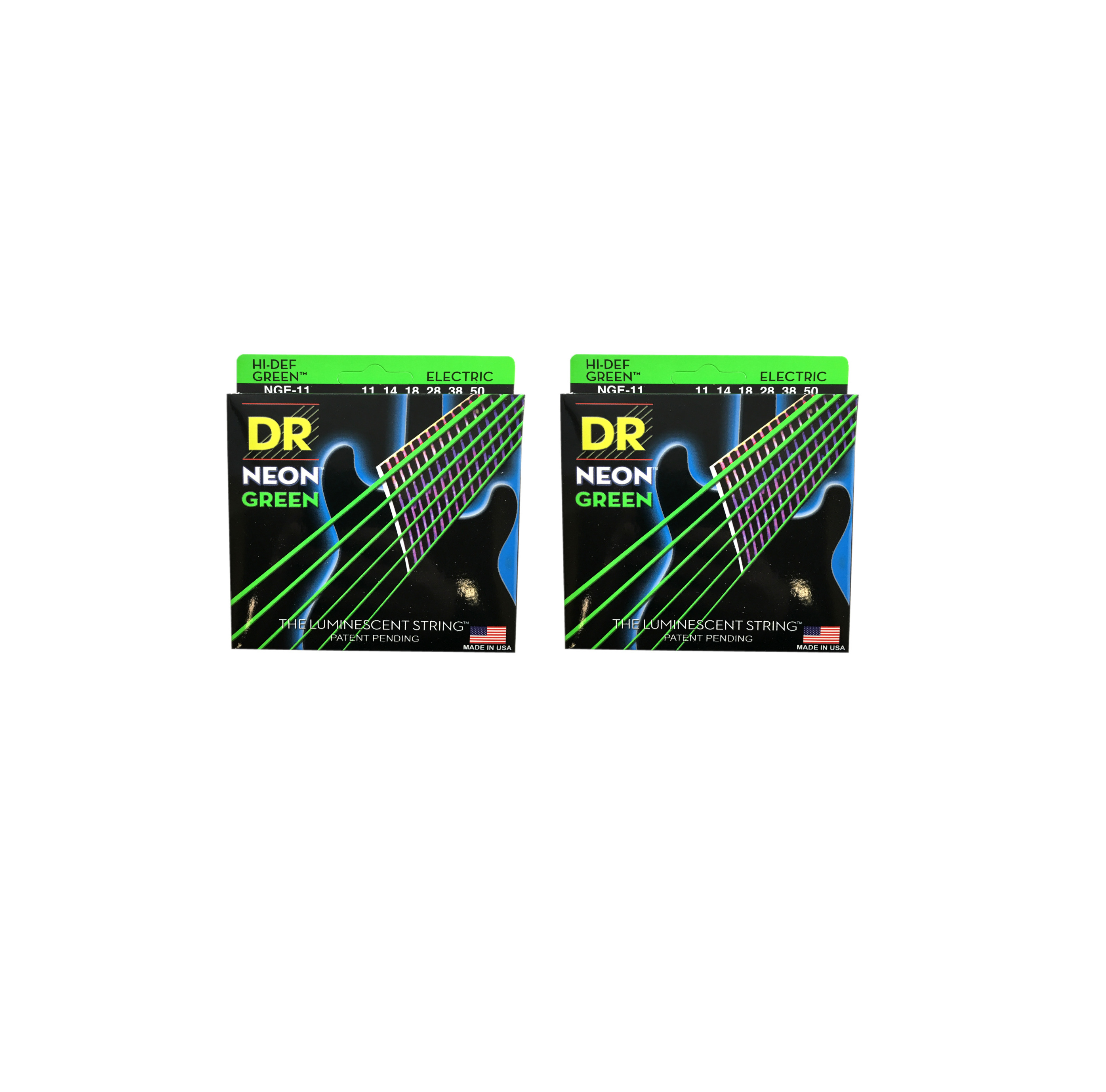 DR Guitar Strings 2 Pack Electric Neon Green 11-50 Heavy - Walmart.com