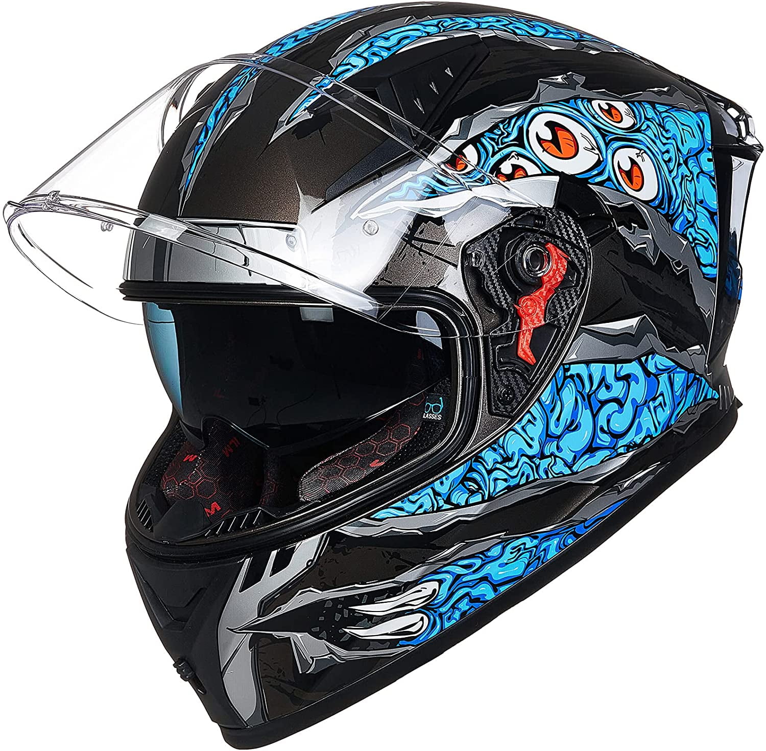 ILM Motorcycle Helmet Full Face with Pinlock Compatible Clear&Tinted ...