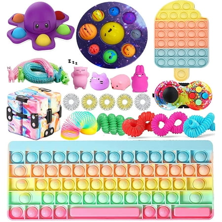 IGUOHAO Fidget Toys Pack Fidget Pack Big Sensory Keyboard Fidget Toys ...