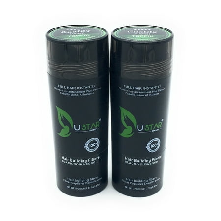 2 Pack - Ustar Hair Building Fibers Black .97oz | Walmart Canada