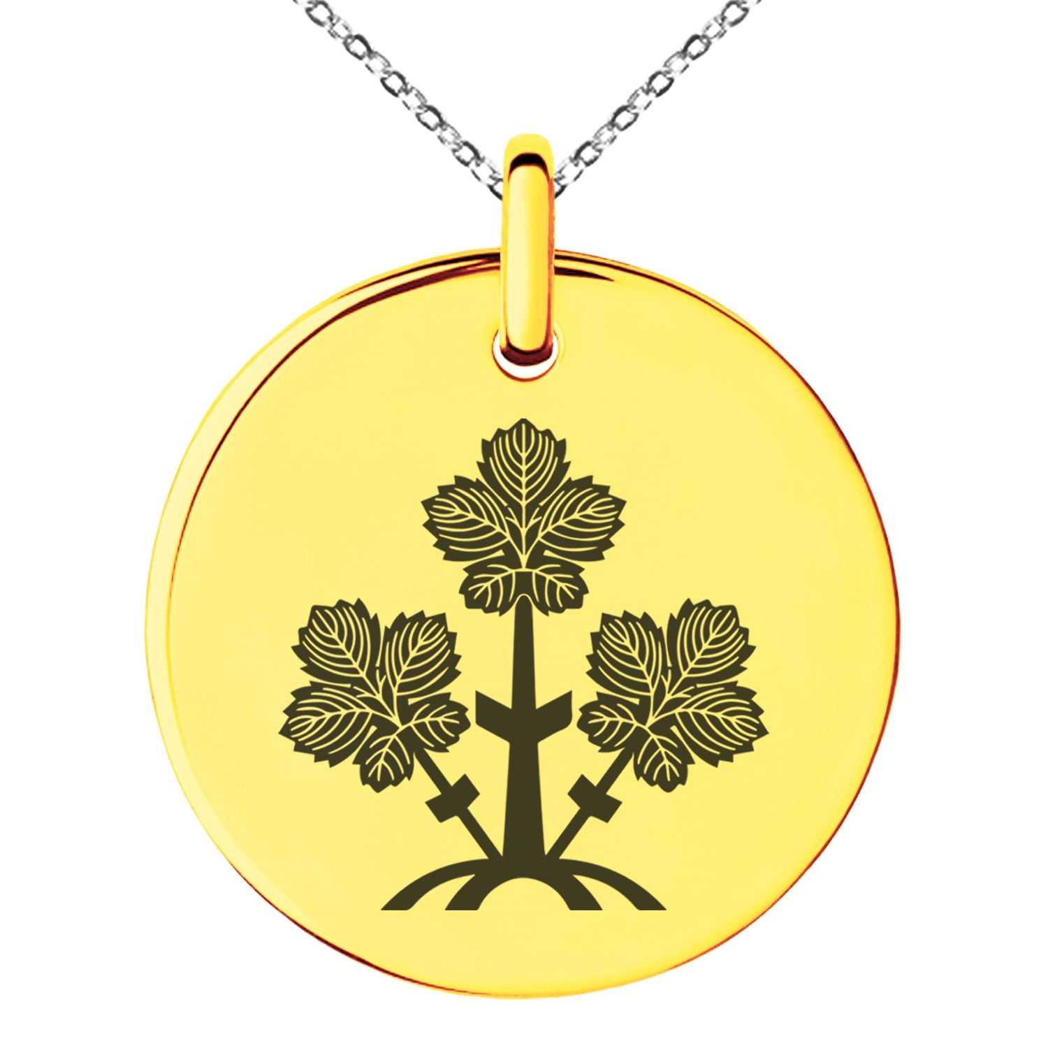 Stainless Steel Suwa Samurai Crest Engraved Small Medallion Circle ...