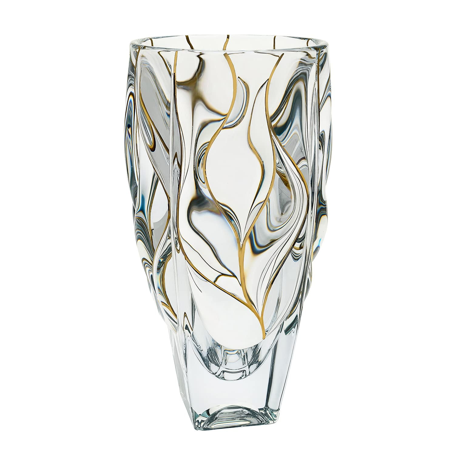 Bamboo Collection Modern Bohemian Crystal Hand-Crafted Decorative Vase ...