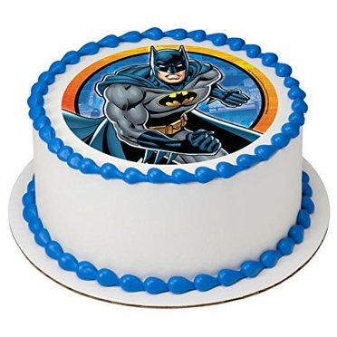 Whimsical Practicality's Yellow Batman Logo Edible Icing Image Cake ...