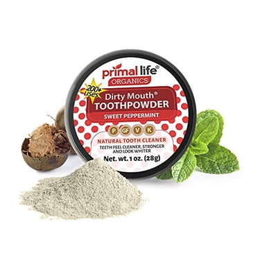 Primal Life Organics Dirty Mouth Toothpowder Black Spearmint, 1 oz ...