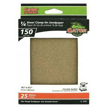Gator Clamp-On Aluminum Oxide 1/4 Sandpaper Sheets, 150-Grit, 6-Pack ...