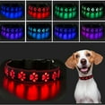erfcxs USB Rechargeable LED Dog Collar for Night 3D Sparkling Pet ...