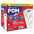 POM Perforated Paper Towels, 2-Ply, Embossed, White, 110 Sheets, 30 ...