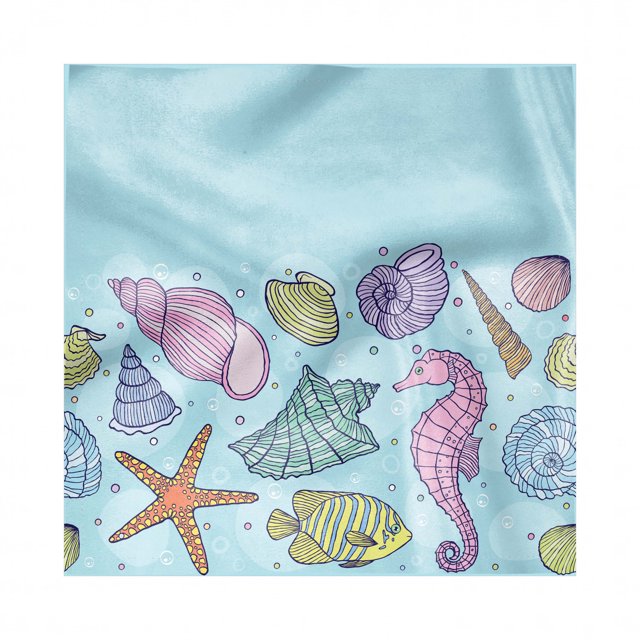 Nautical Decorative Satin Napkins Set Of 4 Underwater World Nursery