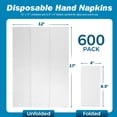 600 Count Disposable Linen-Feel Paper Hand Towels White 12 x 17 Inches ...