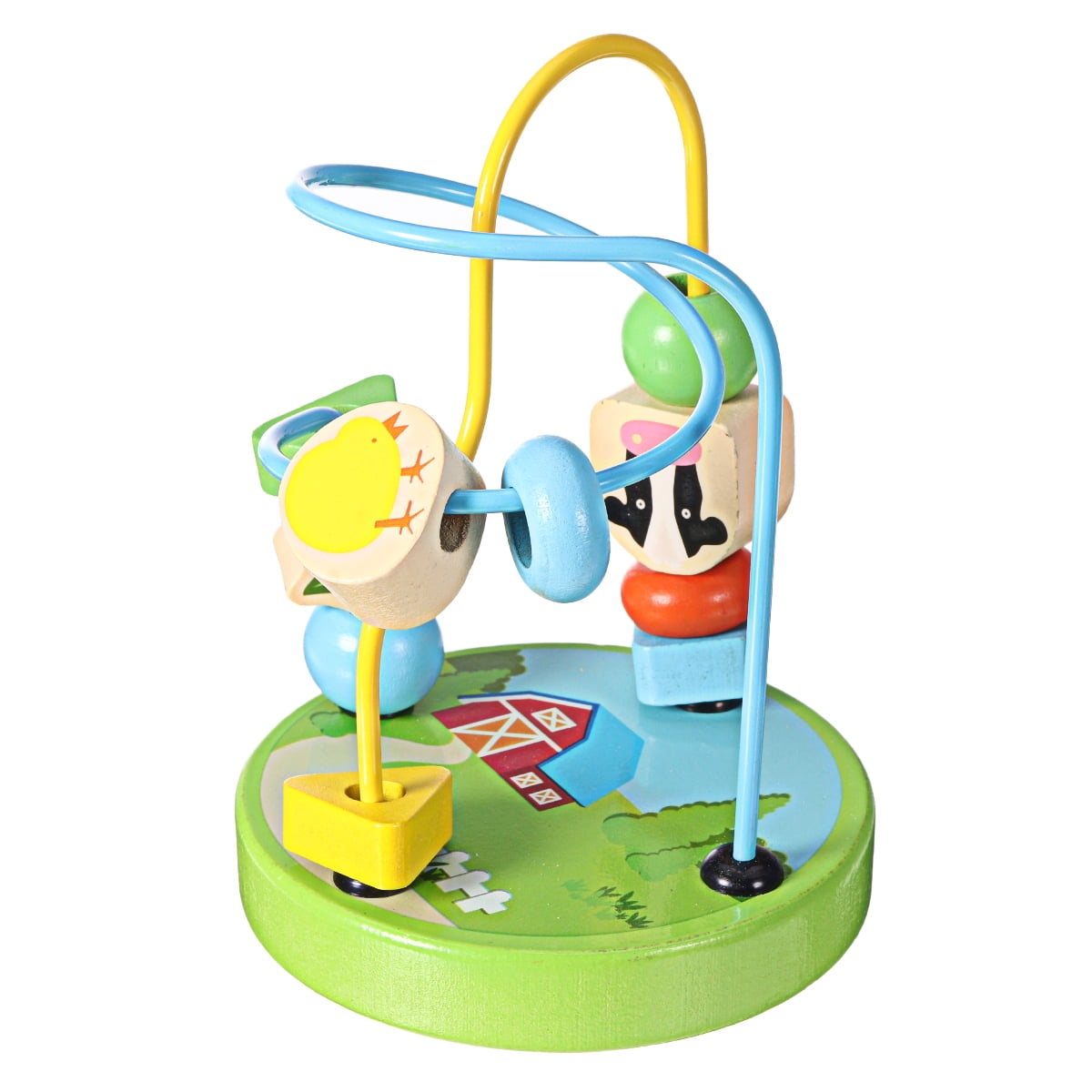 Baby Educational Math Toy Wooden Bead Maze Toy Wooden Circles Bead Wire ...