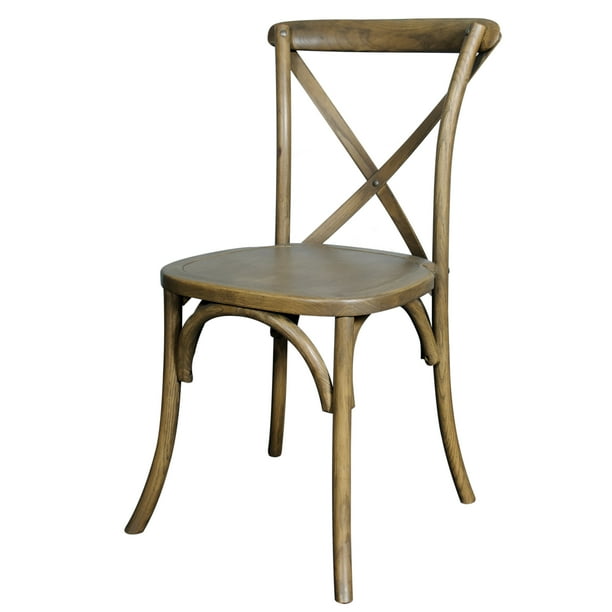 Chair - Lucca X Back Wood - Rustic (4/Box) - Walmart.com