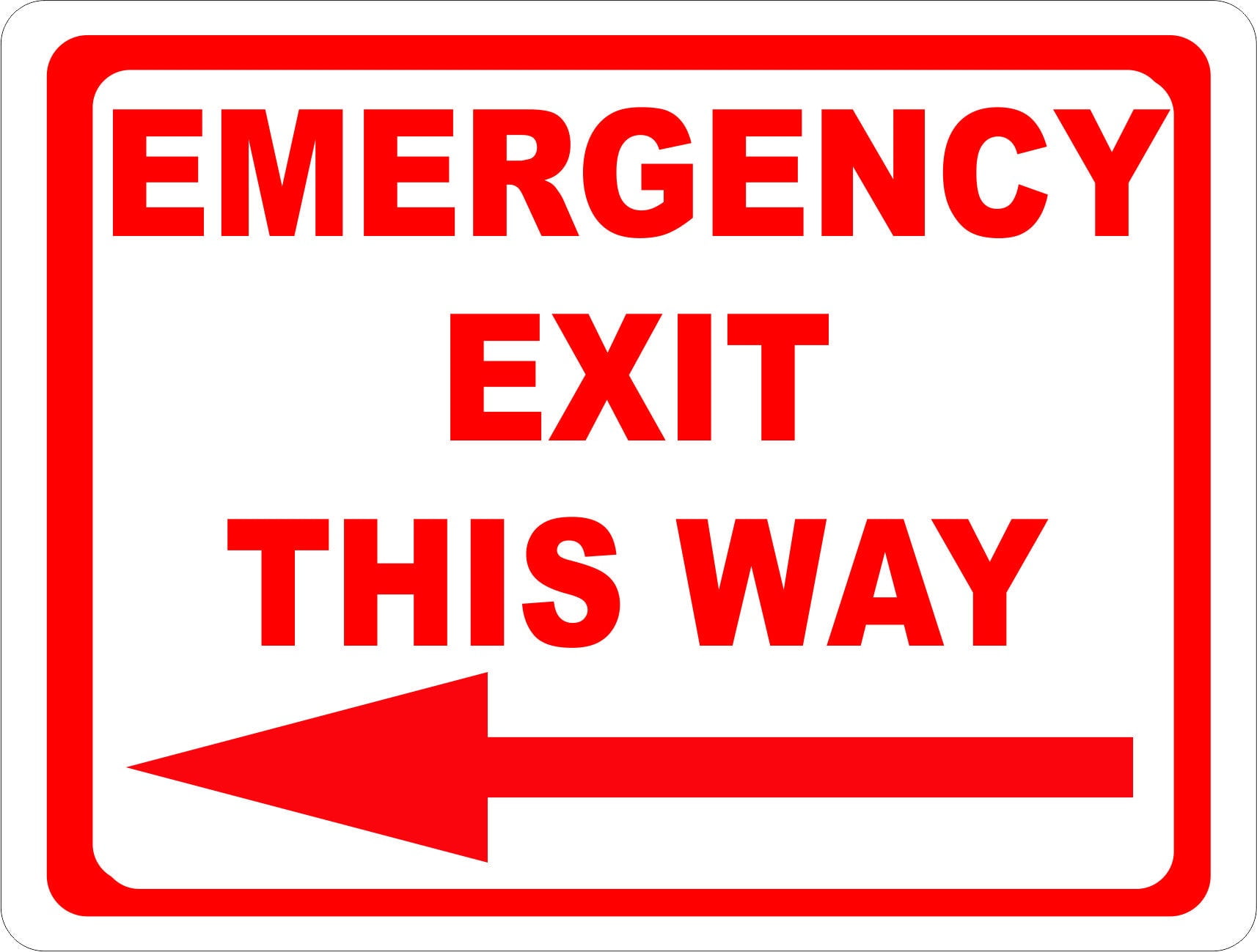 Emergency Exit This Way w/ Right or Left Arrow Sign - Walmart.com
