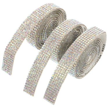1.1Yard Crystal Rhinestones Trim 0.6 Pink Hotfix Ribbon Artificial ...