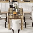 63" Farmhouse Dining Table for 4-6, Large Wooden Rectangular Dinner ...