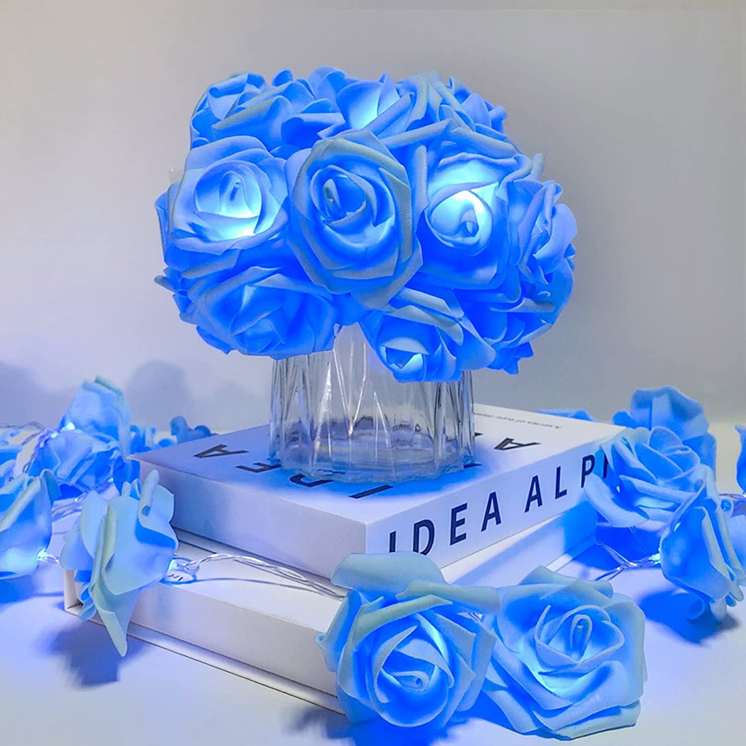 20 Led Flowers Rose Fairy String Light Battery Operated for Valentine's ...