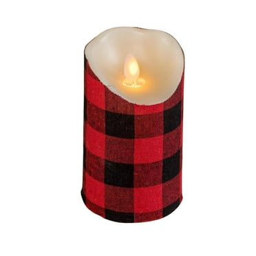 Red & Black Gingham Timer Candle - 3x7 Pillar - Walmart.com