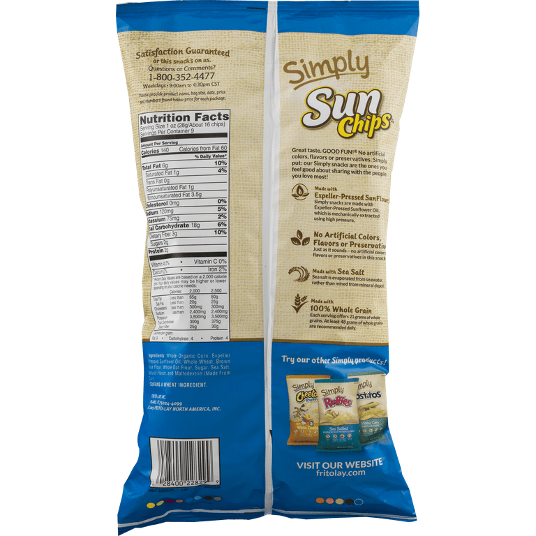Sun Chips Ingredient Label