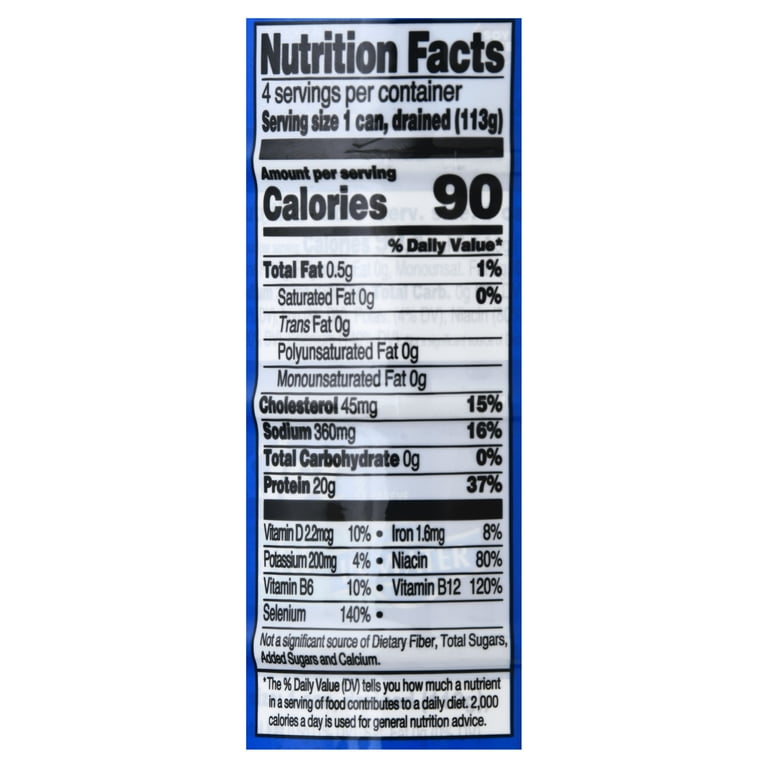 Food Label For Tuna In Water