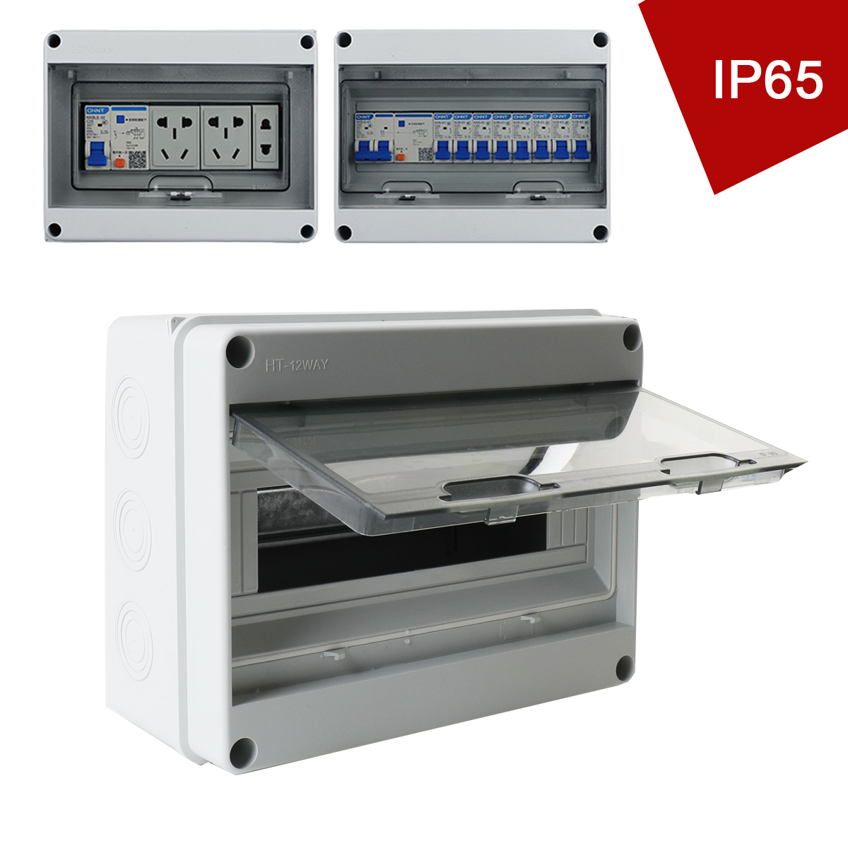 ECUTEE 12-way Waterproof Distribution Box Indoor/Outdoor Circuit ...