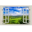 VWAQ Vinyl Nature Window Wall Decal - Grassy Field Scenic Mural Wall ...