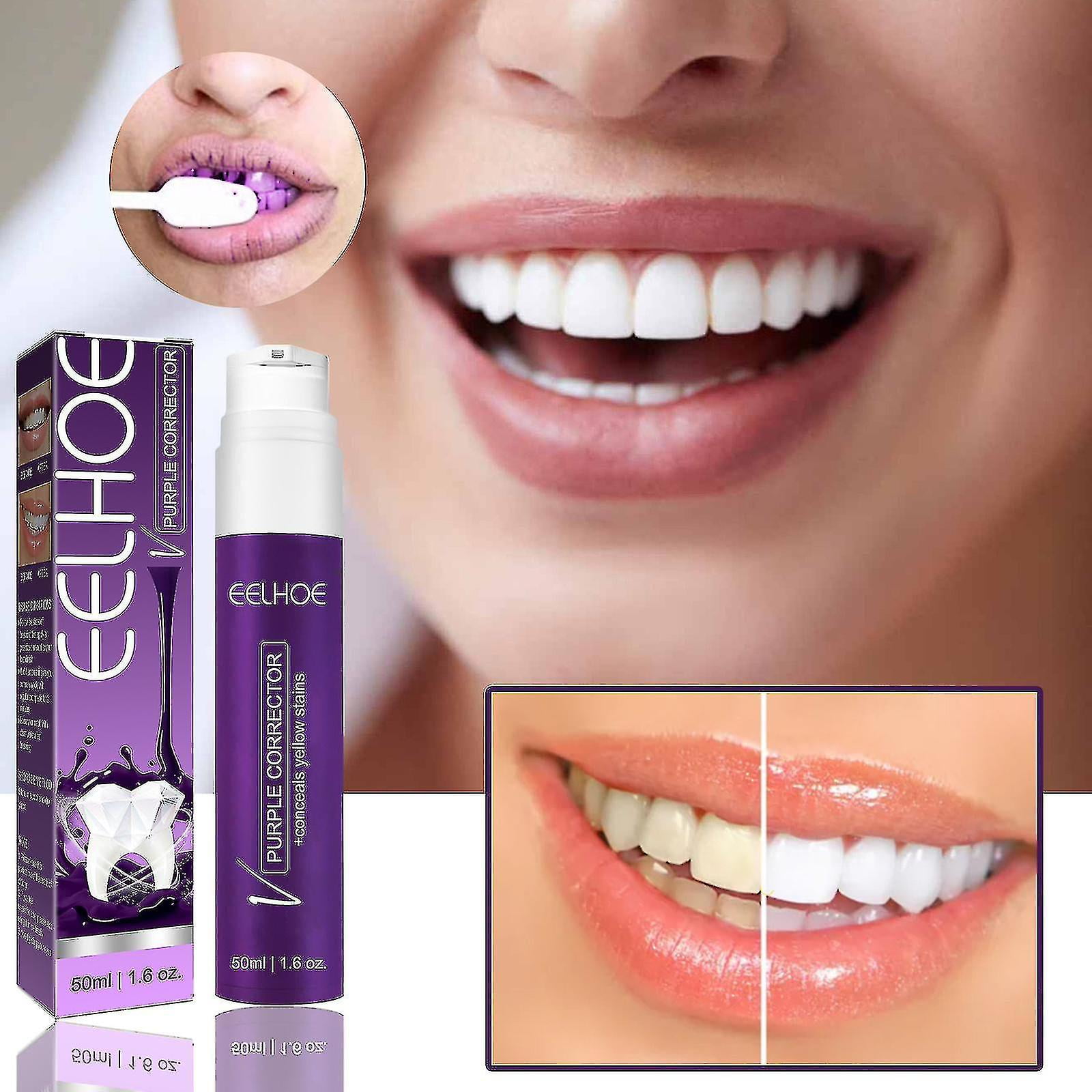 Women Purple Toothpaste Tooth Stain Removal Anti-pigmentation Yellow ...