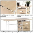 LNSETGC Folding Computer Desk Wheeled Home Office with 3 Drawers Laptop ...