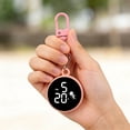 Functional Round Plastic Keychain Features Electronic Watch For Busy ...