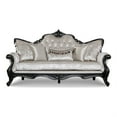 Furniture of America Jansing Solid Wood Button Tufted Sofa in Black ...