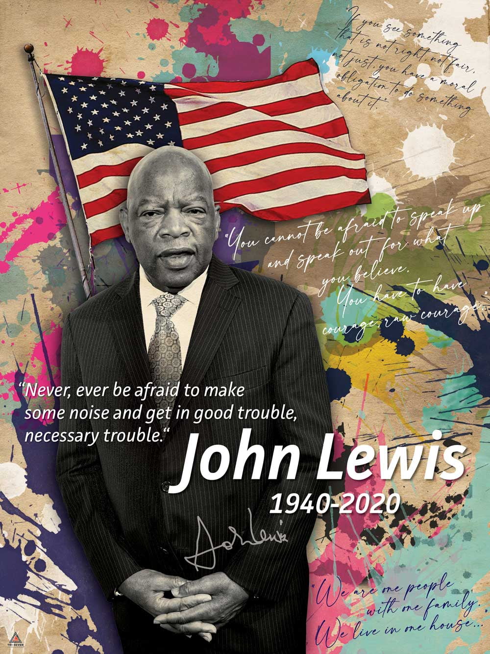 John Lewis Poster Good Trouble Quote Black History Wall Art Print (18 ...