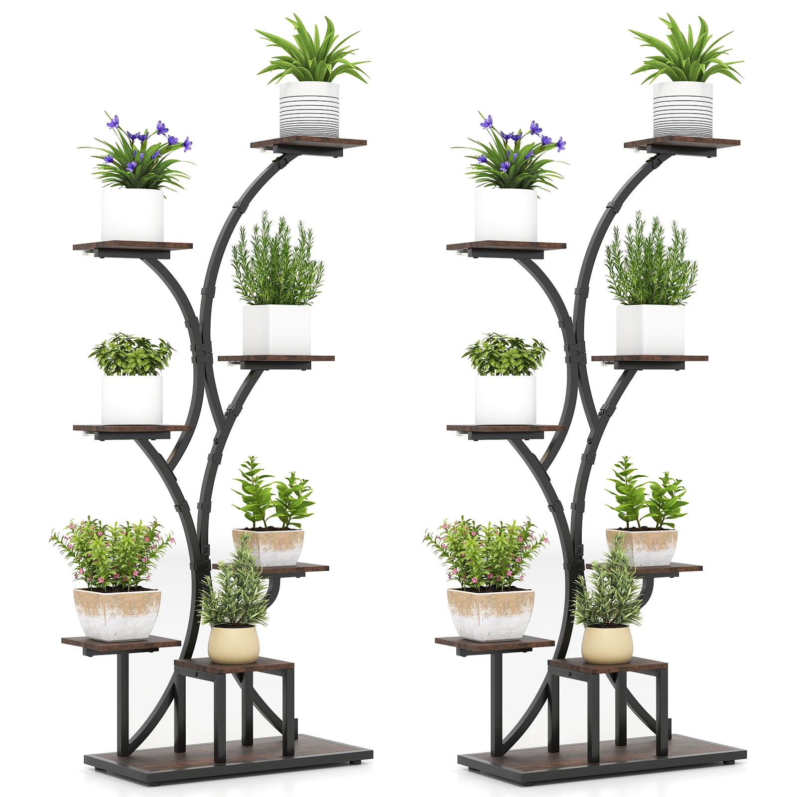 Click here for Gymax 2pcs 58 Tall 8-Tier Corner Metal Plant Shelf... prices