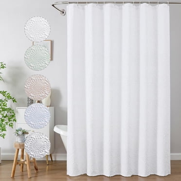 Jakooz Heavy Duty Waterproof Roll-Up Shower Curtain, Weighted Hem ...