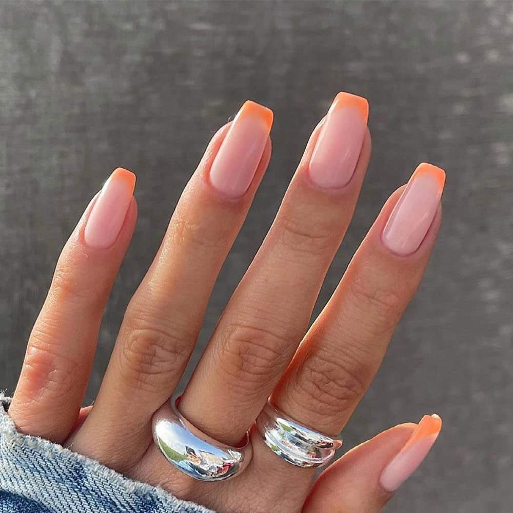 Pastel Orange Nails