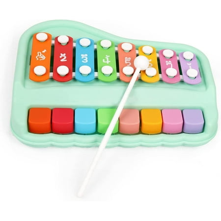 2 in 1 Baby Piano Xylophone Toy for Toddlers 1-3 Years Old, 8 ...