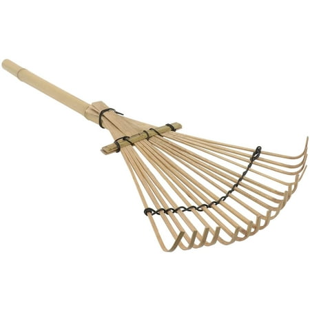 IGUOHAO Bamboo Garden Rake Gardening Leaf Rake Hand Tool Small Hand ...