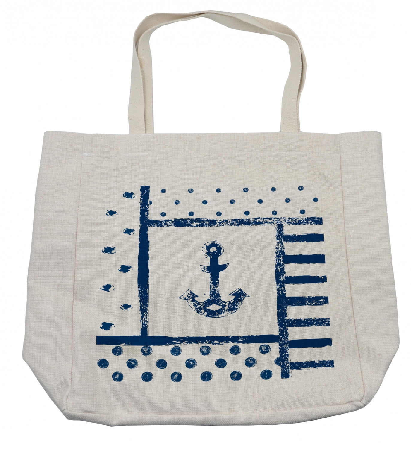 Anchor Shopping Bag, Grunge Murky Boat Marine Silhouette Polka and ...