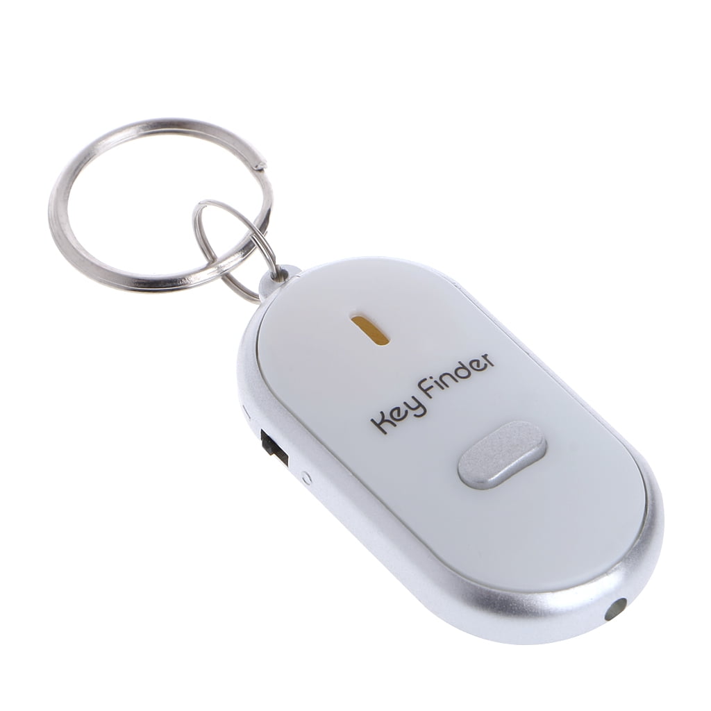White LED Key Finder Locator Find Lost Keys Chain Keychain Whistle ...
